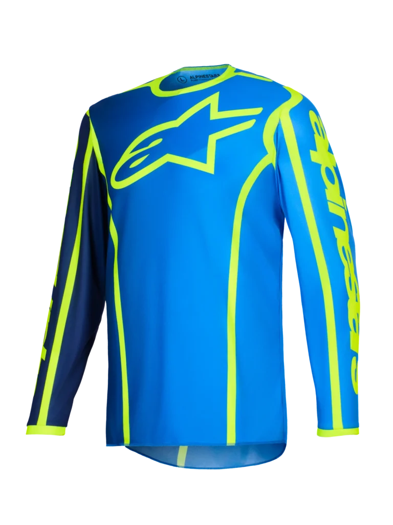 ALPINESTARS MX JERSEY FLUID APEX BLUE YELLOW FLUO 26 Price & Stock ...